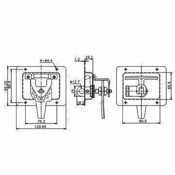 China Two-point Pad Lockable T Handle Latch, Suitable for Generator ...