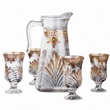 Buy Wholesale China Glass Dinnerware Set With Decal, 1.5l Glass Jug ...