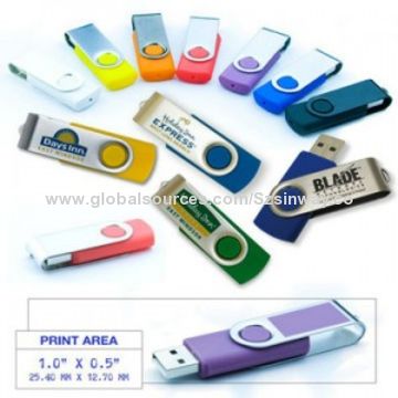 China Promotional swivel metal USB flash drive, customized label, print ...