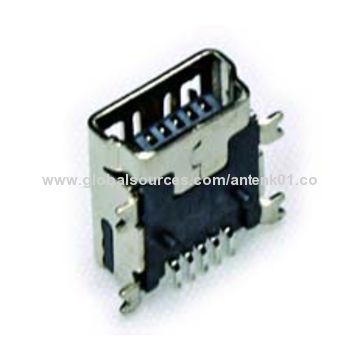 China Mini USB Female Connector, B Type, SMD Type, 5 Pins on Global ...