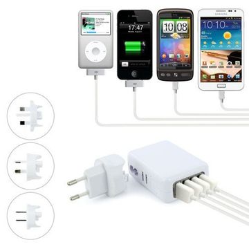 Universal 4-port Usb Ac Power Wall Charger With International Travel ...