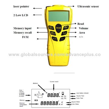Buy Wholesale China 2-in-1 Ultrasonic Distance Measurer Distance Meter ...