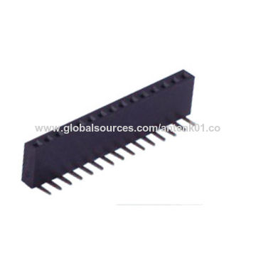 China 2.54mm Female Headers, Right Angle Type, Single Row, Plastic ...