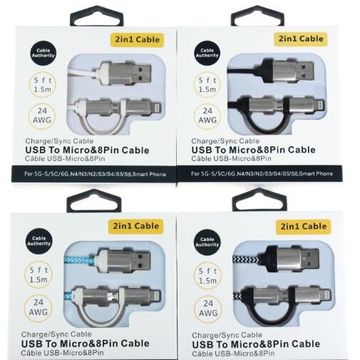 China USB to Micro & 8 Pin Cable on Global Sources,8 pin and micro ...