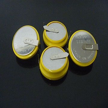 China Rechargeable lithium-ion button cell battery, 3.6V 180mAh ...