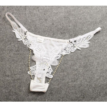 China Sexy Women's G-strings with White Rhinestone Metal on Global ...