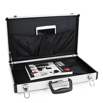 China Black Portable Aluminum Briefcase for Notebook with Pocket on ...