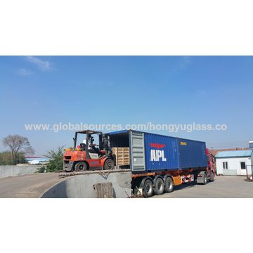 China 5 and 6mm clear float louver glass with 2 long side edge work on ...