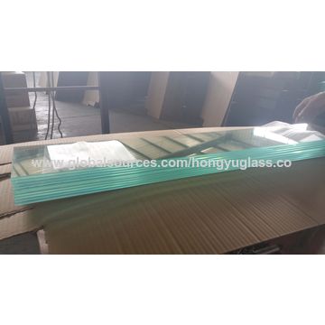 China 5 and 6mm clear float louver glass with 2 long side edge work on ...