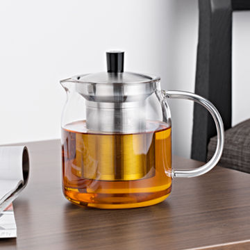 China 700mL Pyrex glass teapot with stainless steel infuser on Global ...