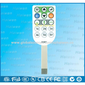 China OEM LED membrane keypad with male 2.54mm connector on Global ...