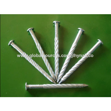 China Galvanized screw shank nail, unhardened diamond point on Global ...