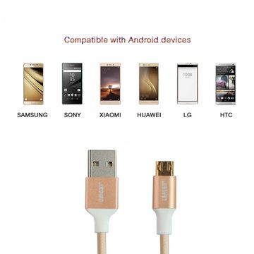ChinaMicro USB, flexible gold micro USB to USB cable 6ft, braided ...