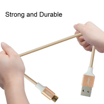 ChinaMicro USB, flexible gold micro USB to USB cable 6ft, braided ...