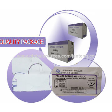 ChinaSynthetic Absorbable Surgical Suture Polyglactin 910 PGLA on ...
