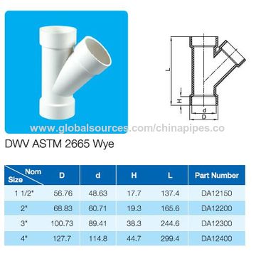 ChinaWYE TEE DWV PVC pipe fittings with NSF certificate (ASTM D2665 ...