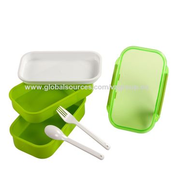China 2-layer Fashionable Latch Buckle Business Lunch Box, FDA Plastic ...