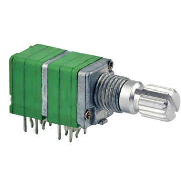 China 9mm 2-gang linear 10K ohm slotted shaft rotary potentiometer with ...