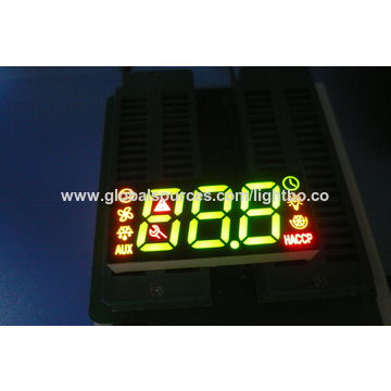China Triple digit super bright green/yellow/red 7 segment LED display ...