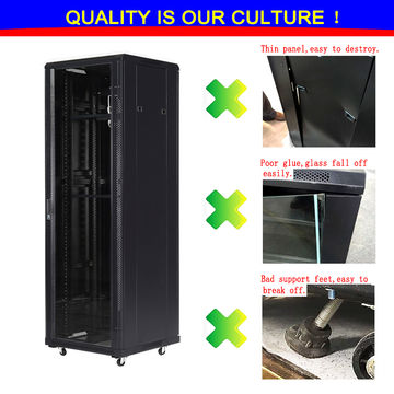 China 37U server rack, tempered-glass front door 600x600mm width ...