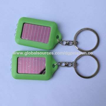 China Promotional Mini Solar Power Flashing Light LED Keychains with ...