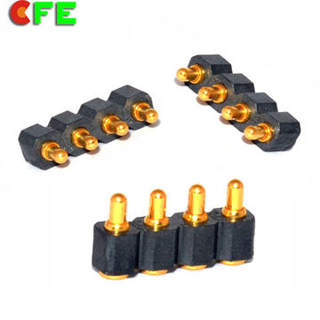 China 4pin spring pin connector, gold-plated, with 2.54mm pitch on ...