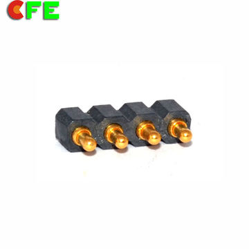 China 4pin spring pin connector, gold-plated, with 2.54mm pitch on ...