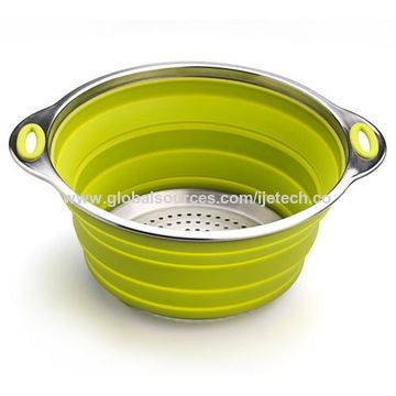 China Stainless Steel and Silicone Collapsible Strainer on Global Sources