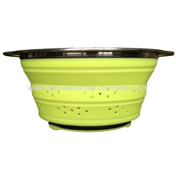 China Stainless Steel and Silicone Collapsible Strainer on Global Sources