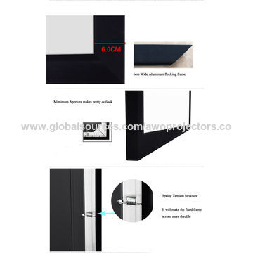 China 110 inches Large screen Fixed Frame Projector Screen 16:9 format ...
