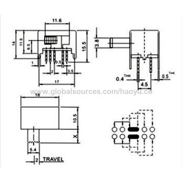 China Horizontal Slide Switch with 50V DC Rated Load and 150 to 350g ...