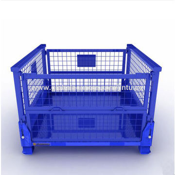 China Stackable Folded Galvanized Steel Welded Wire Mesh Container on ...