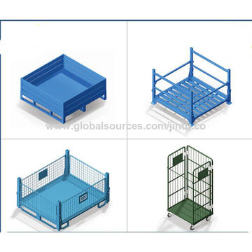 China Stackable Folded Galvanized Steel Welded Wire Mesh Container on ...