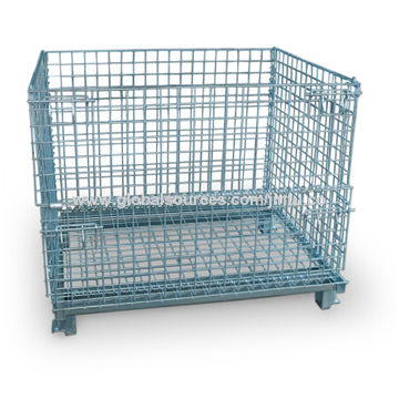 China Stackable Folded Galvanized Steel Welded Wire Mesh Container on ...