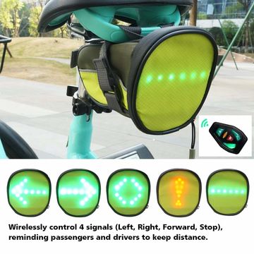 China LED Cycling Saddle Bicycle Under Seat Bike Bag Reflective Turn ...