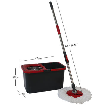 China Double Lift Handle Square Mop Bucket Spin Mop Set on Global ...