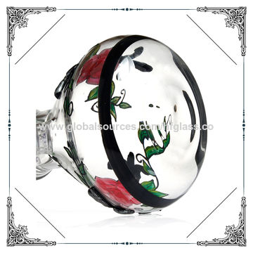 China 18'' Glass Beaker Bong Skull Rose Art Bongs 12 Tree Perc Smoking ...