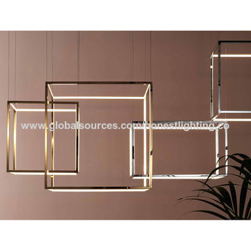China LED modern geometry lamp linear light square pendant lamp led ...
