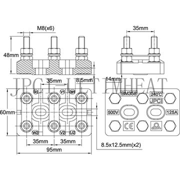 China Type BM,Terminal blocks in ceramic for 3 phases asynchronous ...