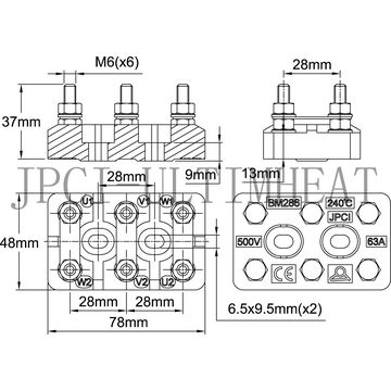 China Type BM,Terminal blocks in ceramic for 3 phases asynchronous ...