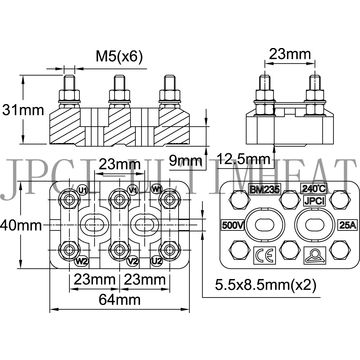 China Type BM,Terminal blocks in ceramic for 3 phases asynchronous ...