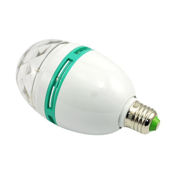 China Full Color 3W RGB E27 Crystal led rotating bulb light Auto disco ...