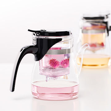 China 600ML New Design Office Glass Tea Pots with Infuser for Leaf Tea ...