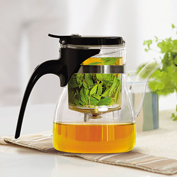 China 600ML New Design Office Glass Tea Pots with Infuser for Leaf Tea ...