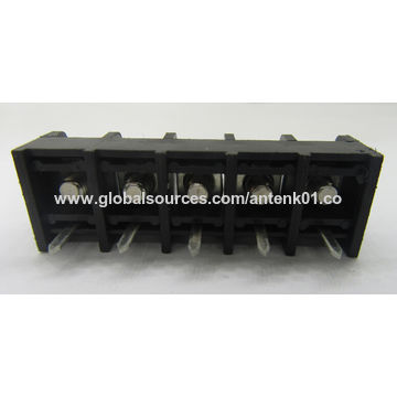 China 9.5mm PCB Barrier Terminal Block Black with CAP on Global Sources ...