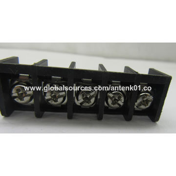 China 9.5mm PCB Barrier Terminal Block Black with CAP on Global Sources ...