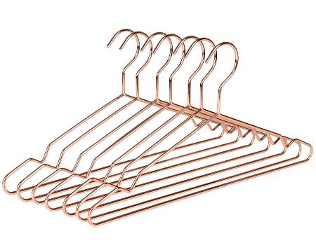 China Rose Gold Metal hanger Wire coat Hanger Pant hanger With Clips ...