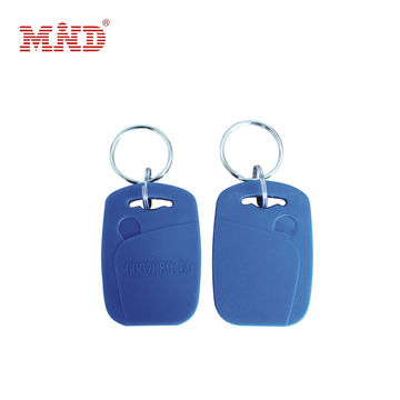 China MDK3 MF1 s50 nfc 13.56mhz round plastic rfid key tags with metal ...