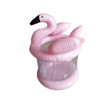 China Pink flamingo inflatable ice cooler pool float, inflatable ice ...
