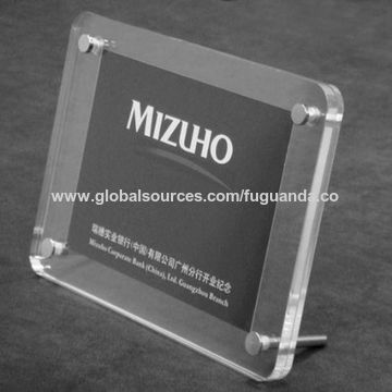 China Customize acrylic sign holder magnetic table sign holder card ...